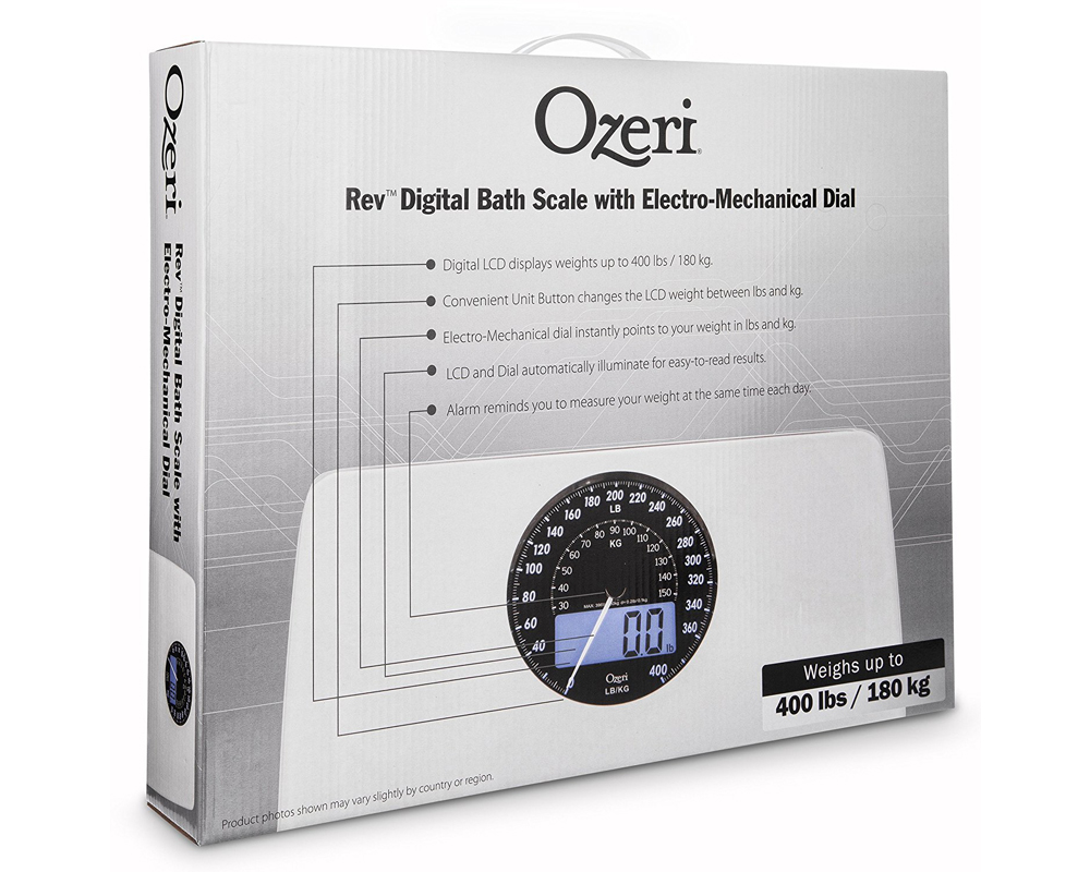 Ozeri.com : Ozeri Rev Digital Bathroom Scale with Electro-Mechanical ...