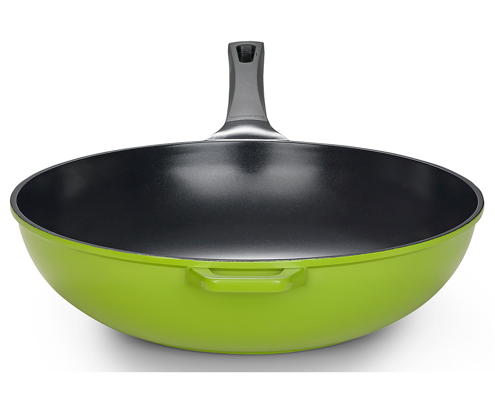 Ozeri.com : 14" Green Ceramic Wok by Ozeri, with Smooth Ceramic Non ...